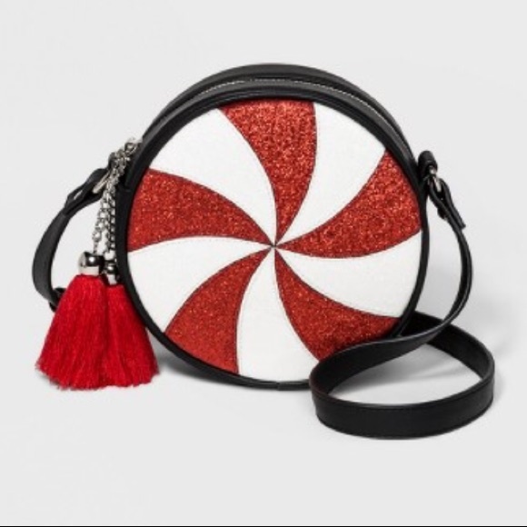 Bags | Peppermint Candy Round Crossbody Purse | Poshmark